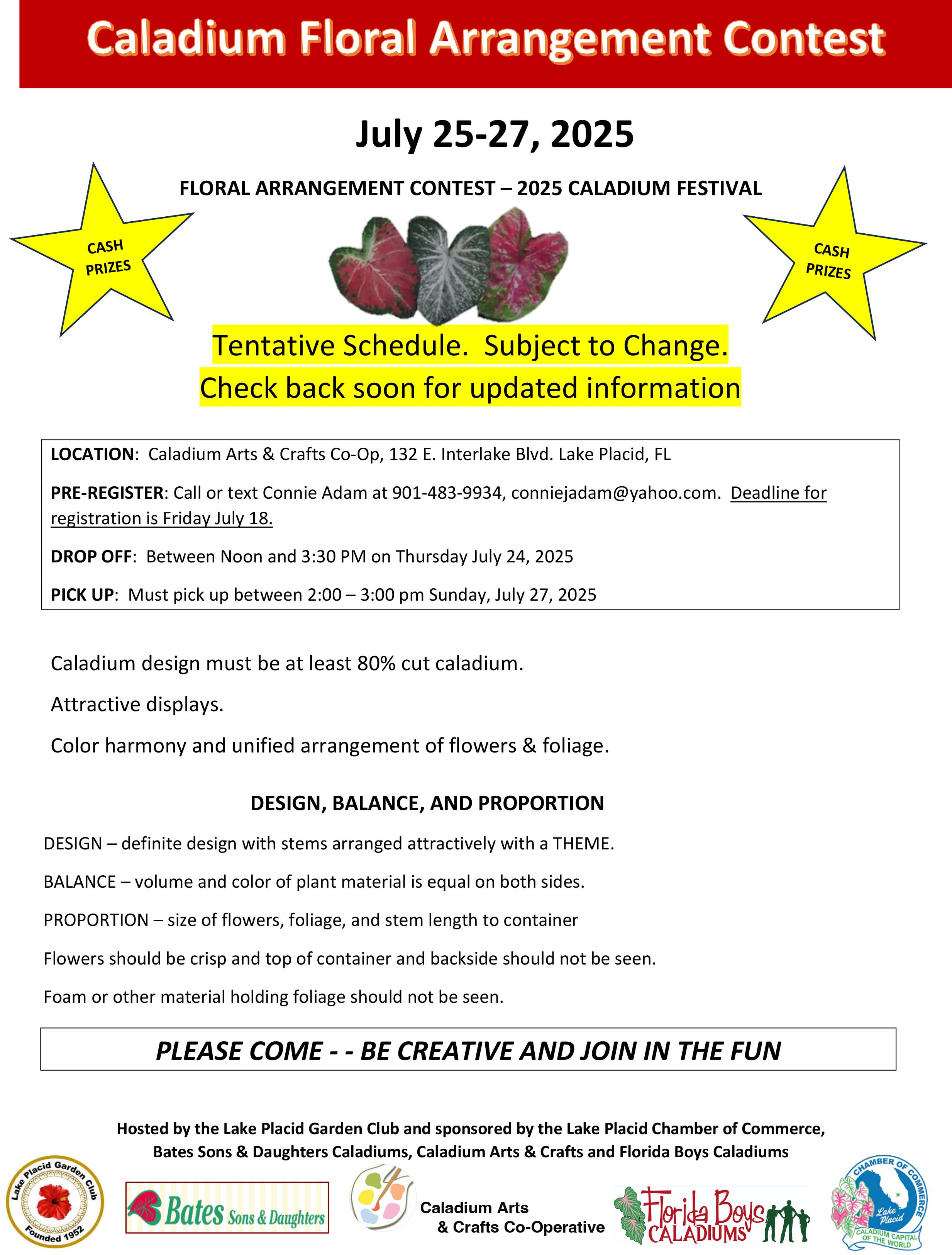 Caladium Festival 2025 – Lake Placid Garden Club