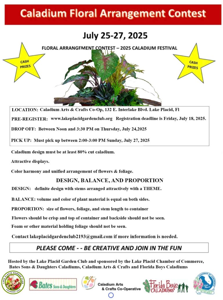 Caladium Festival 2025 – Lake Placid Garden Club